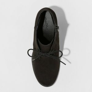 Universal Thread | Shoes | Black Microsuede Wedge Heel Lace Bootie ...